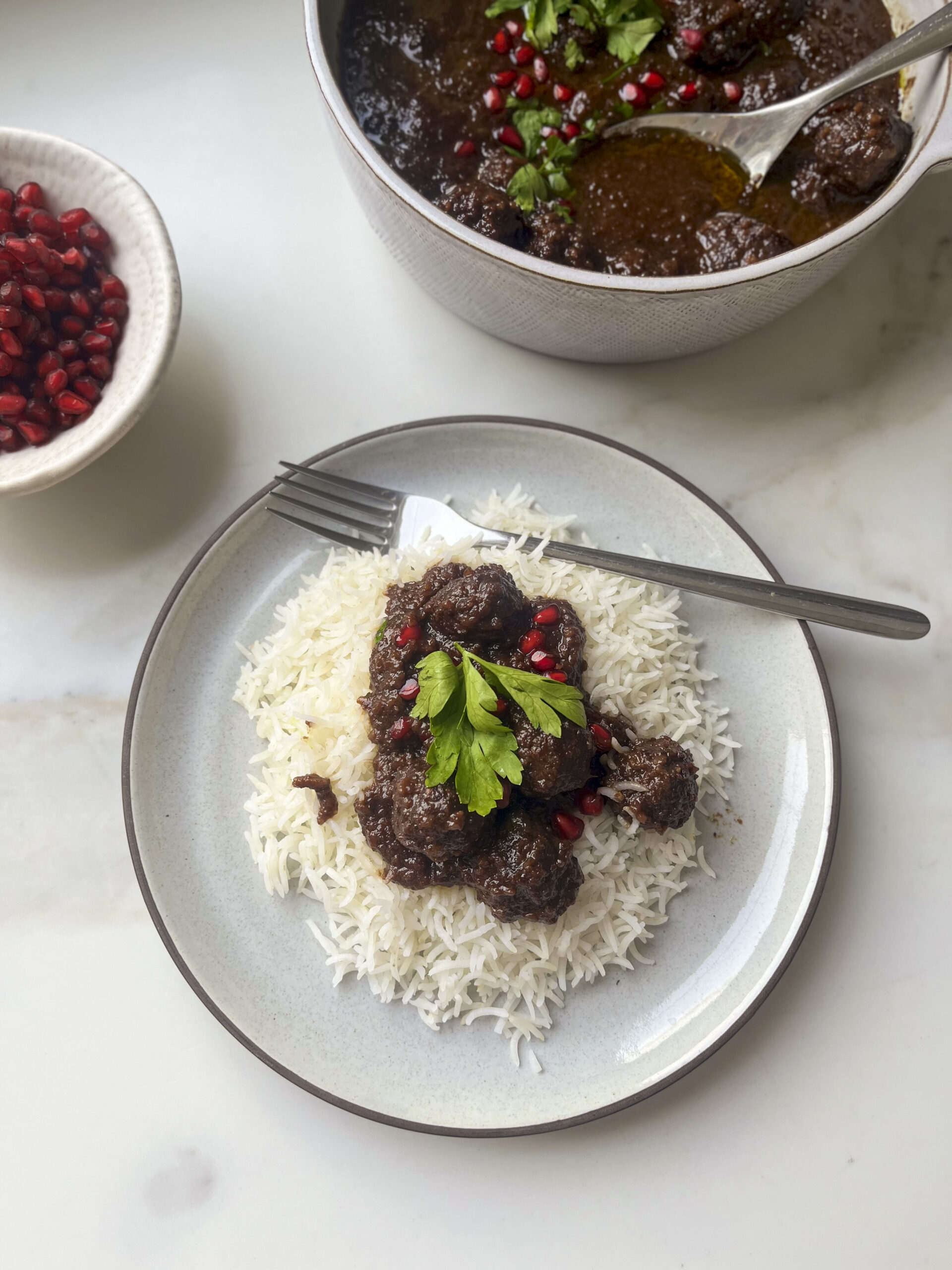 Khoresht-e-Fesenjoon (Persian Walnut Stew with Meatballs) - Cooking ...