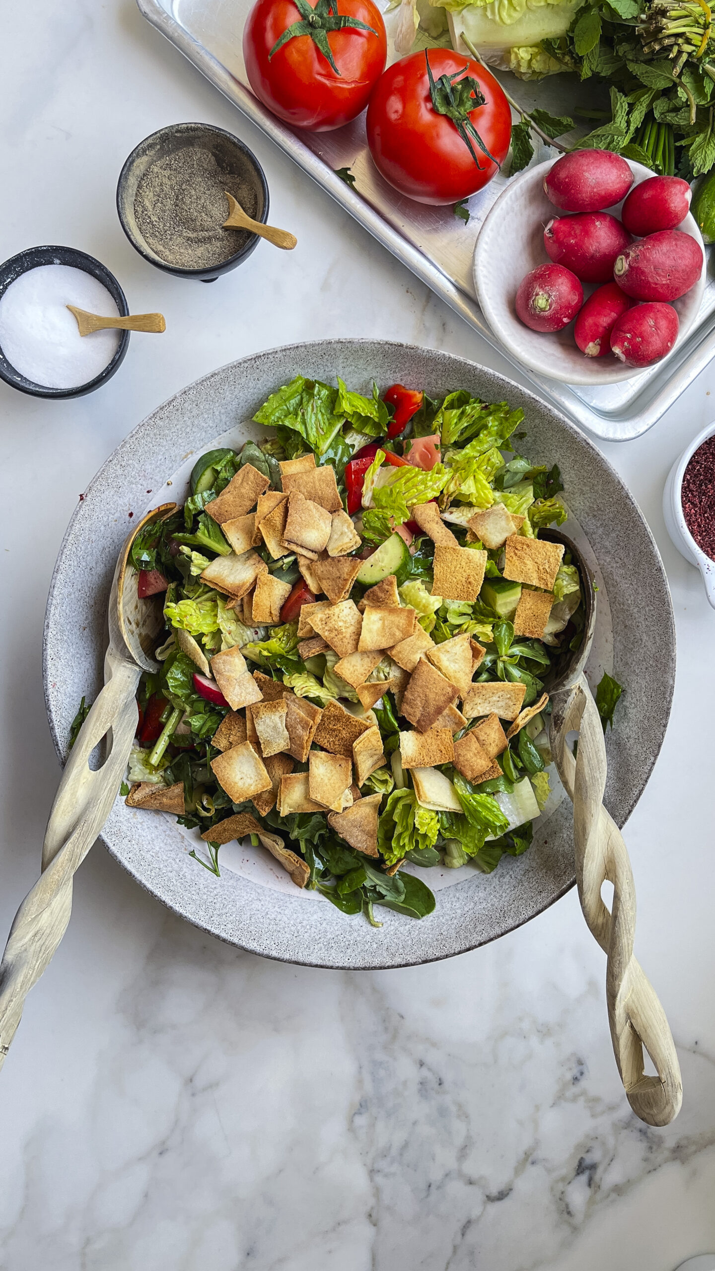 Easy to make Fattoush Salad Recipe - Cooking with Zahra