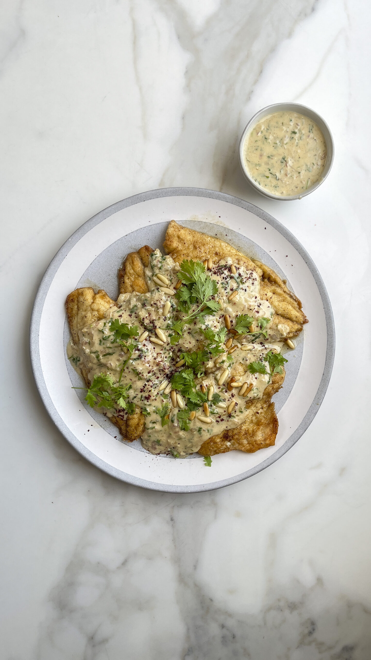 Spiced Fish Fillet with Tahini Sauce and Toasted Pine Nuts - Cooking ...