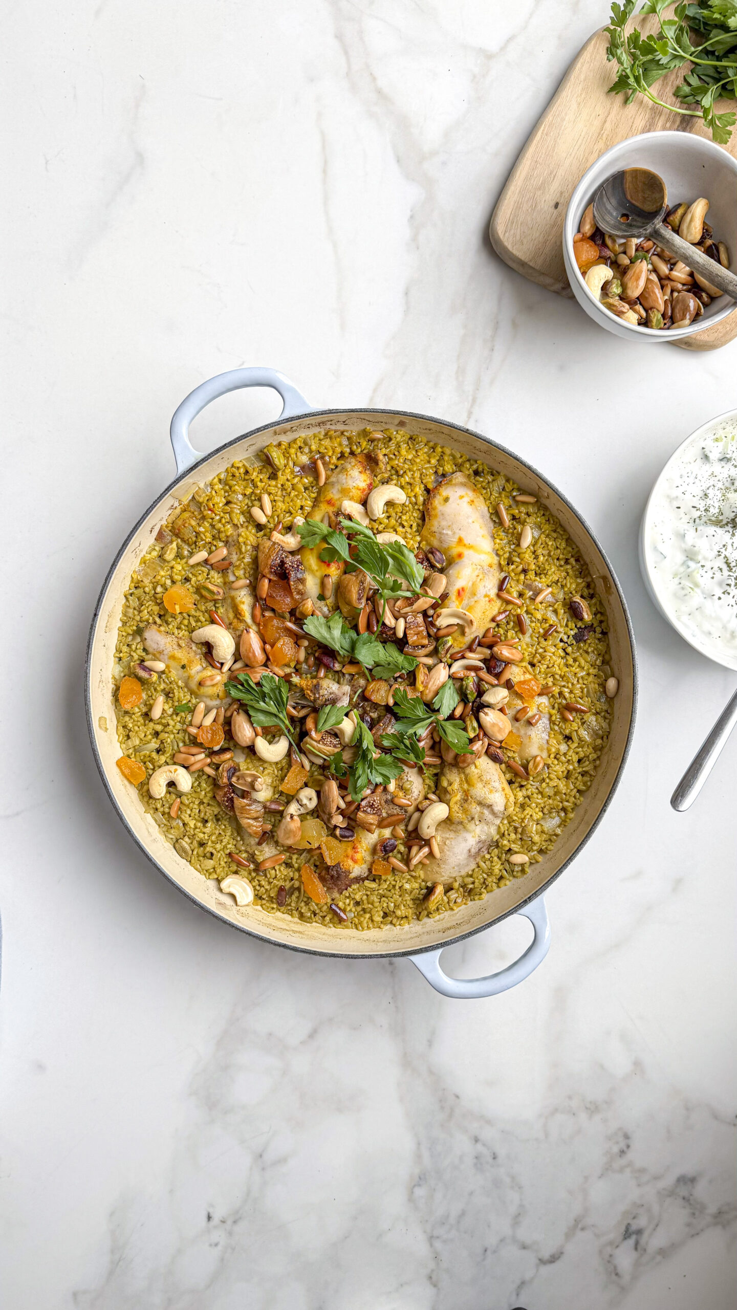 One-Pot Saffron Chicken with Freekeh - Cooking with Zahra