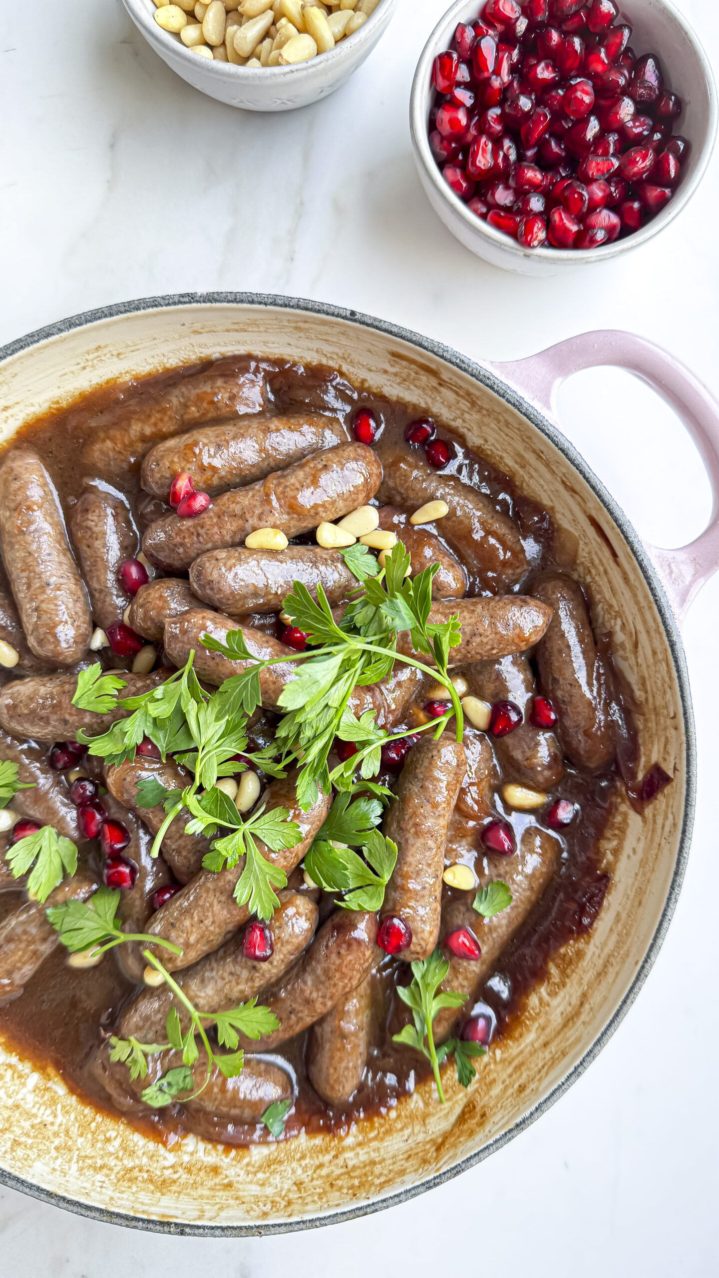 Makaanik (Middle Eastern Spiced Sausages) with Pomegranate Molasses ...