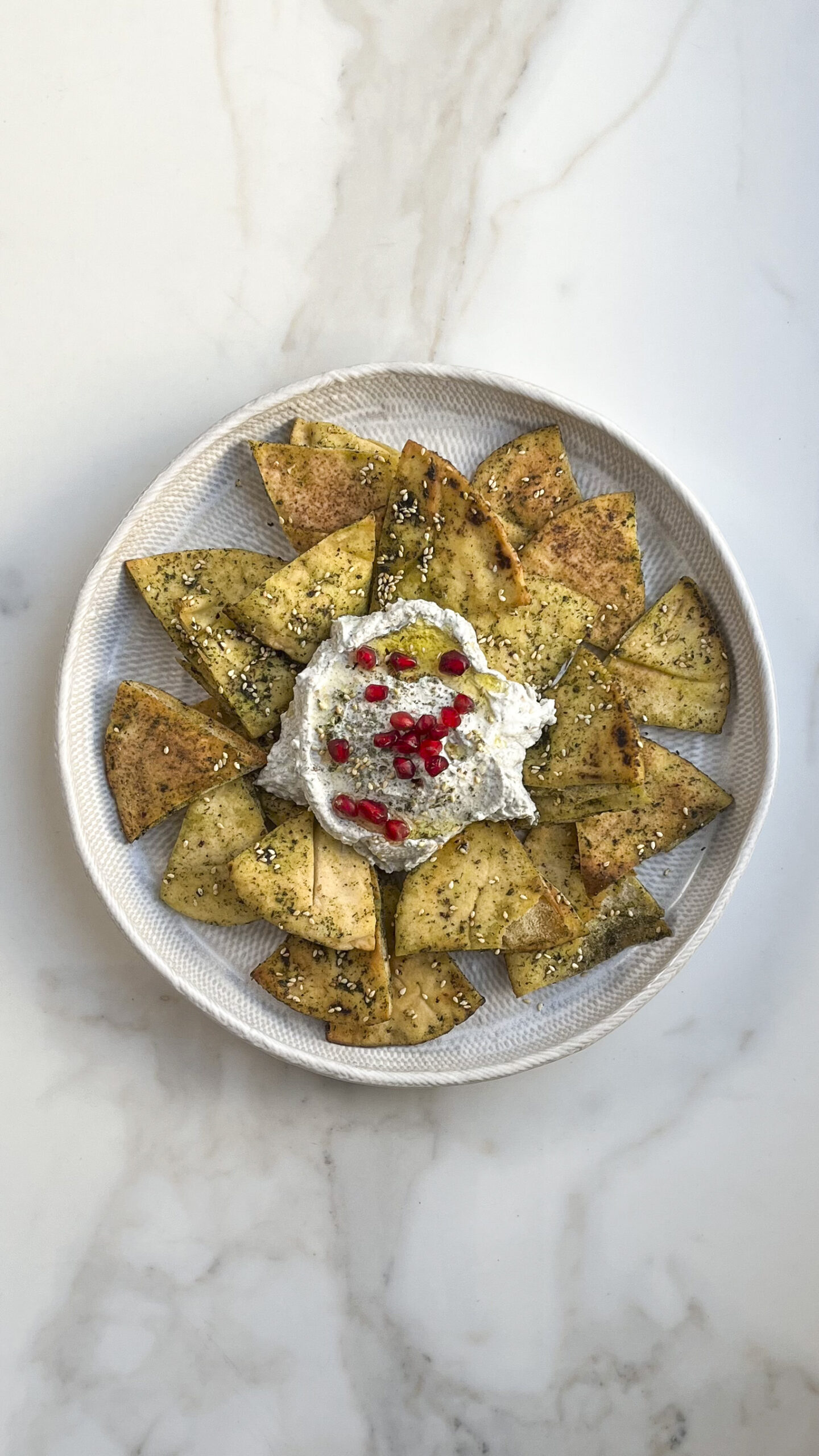 Zaatar and Labneh Dip with Zaatar Chips: A Middle Eastern Delight ...