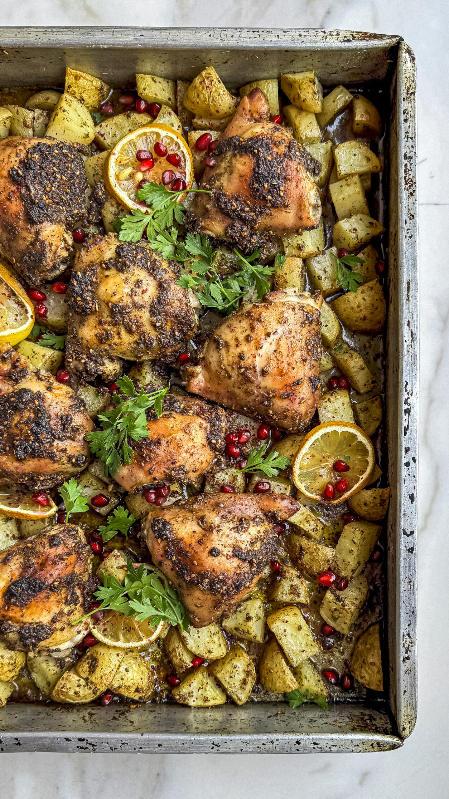 Delectable Zaatar Chicken and Roasted Potatoes - Cooking with Zahra