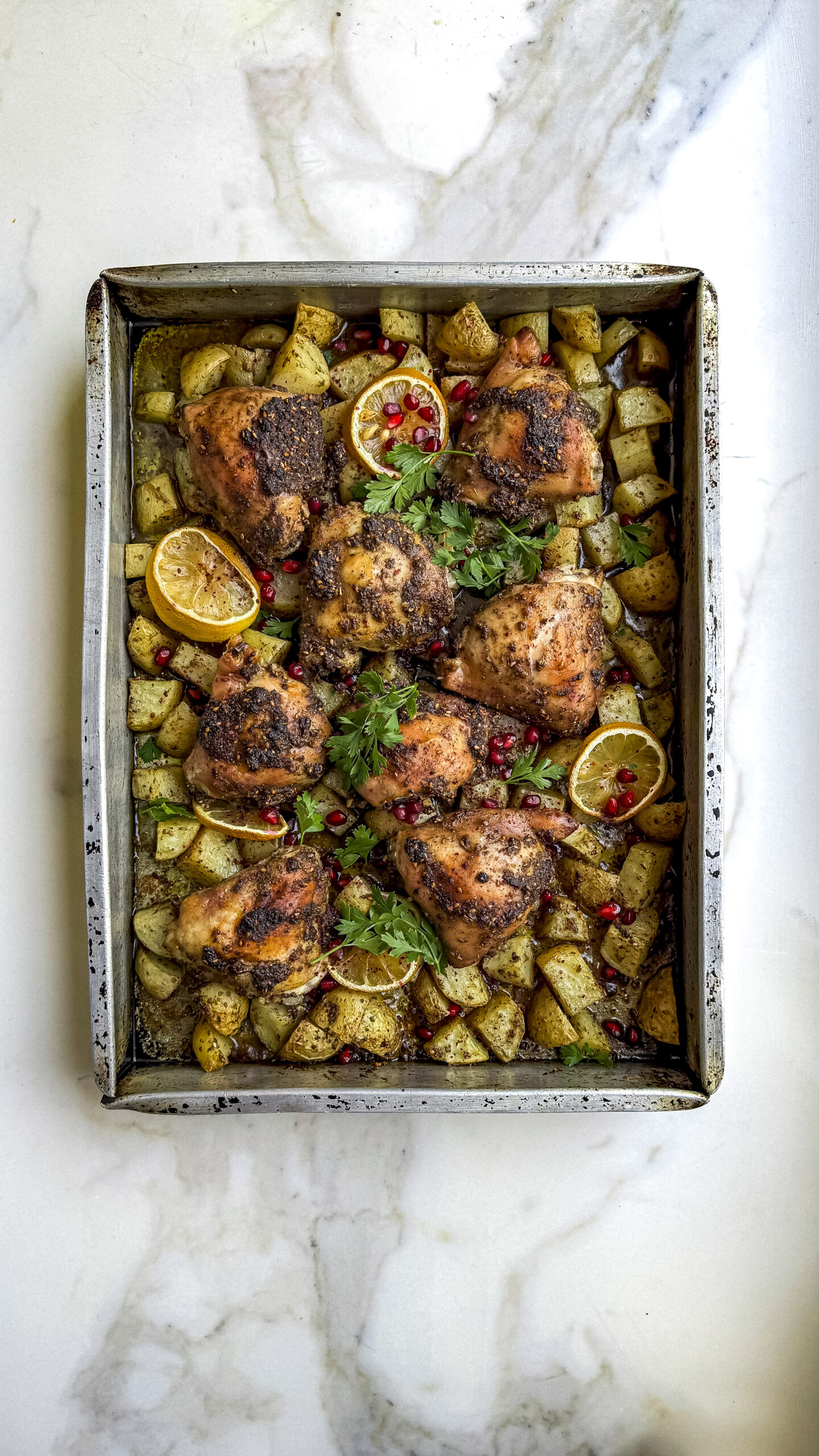 Delectable Zaatar Chicken and Roasted Potatoes - Cooking with Zahra