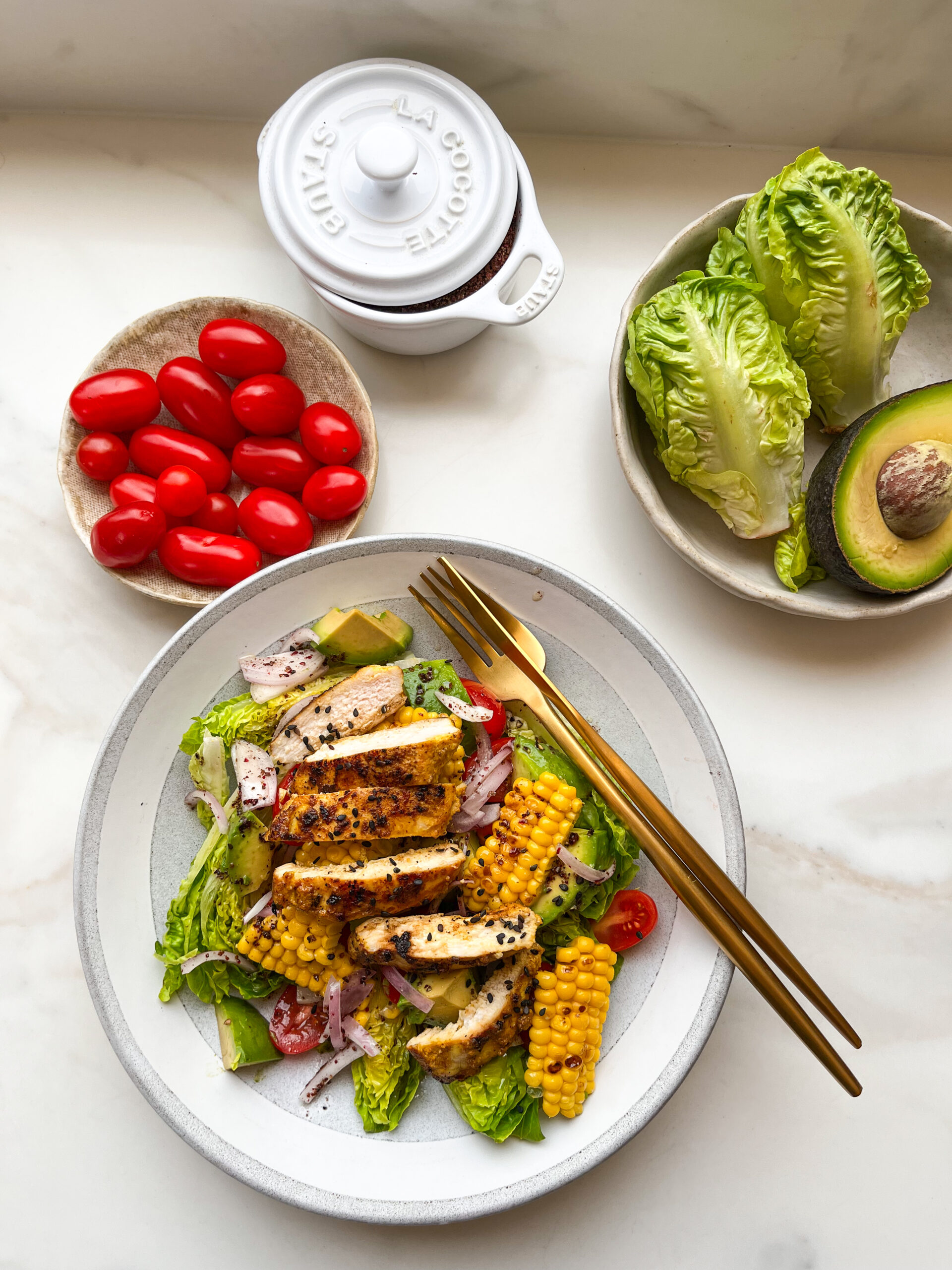 Delicious Marinated Chicken with Baby Gem Salad - Cooking with Zahra